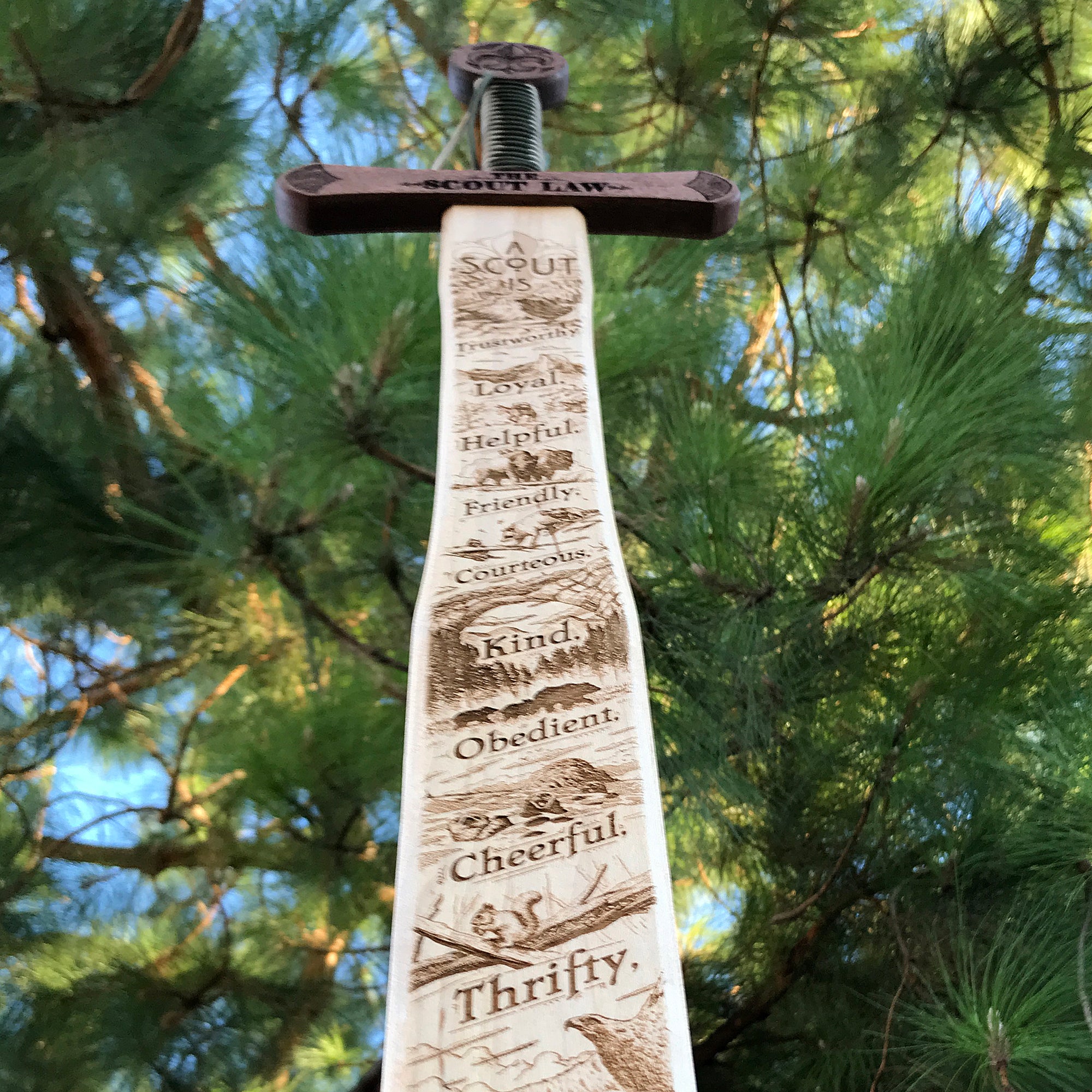 Scout Law - Wooden Sword Wall Plaque - Campfire Arts