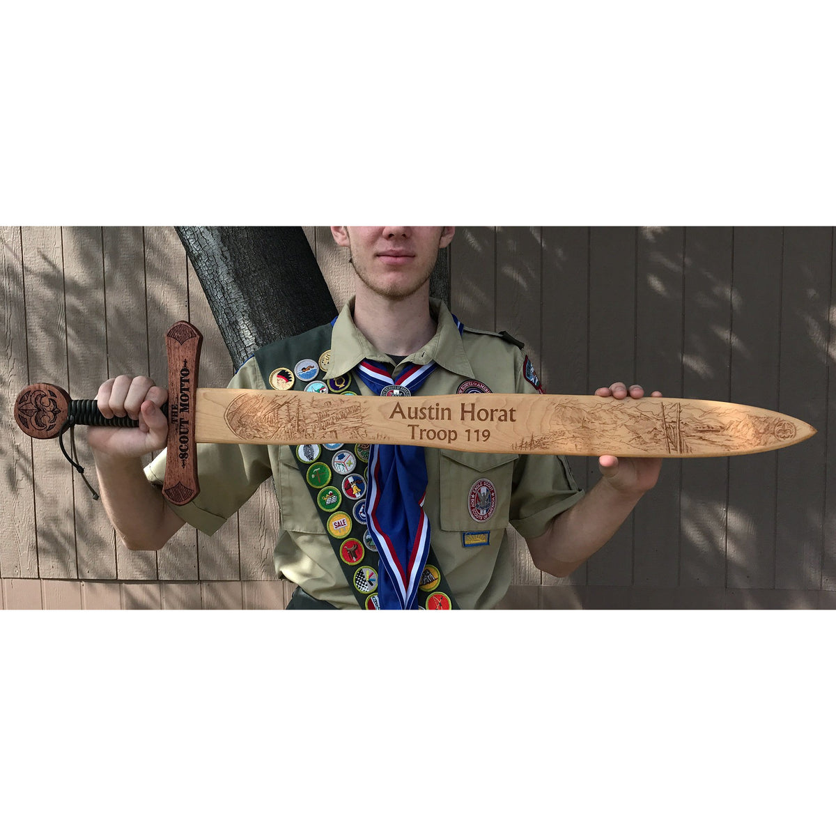 Scout Motto - Wooden Sword Wall Decor - Campfire Arts