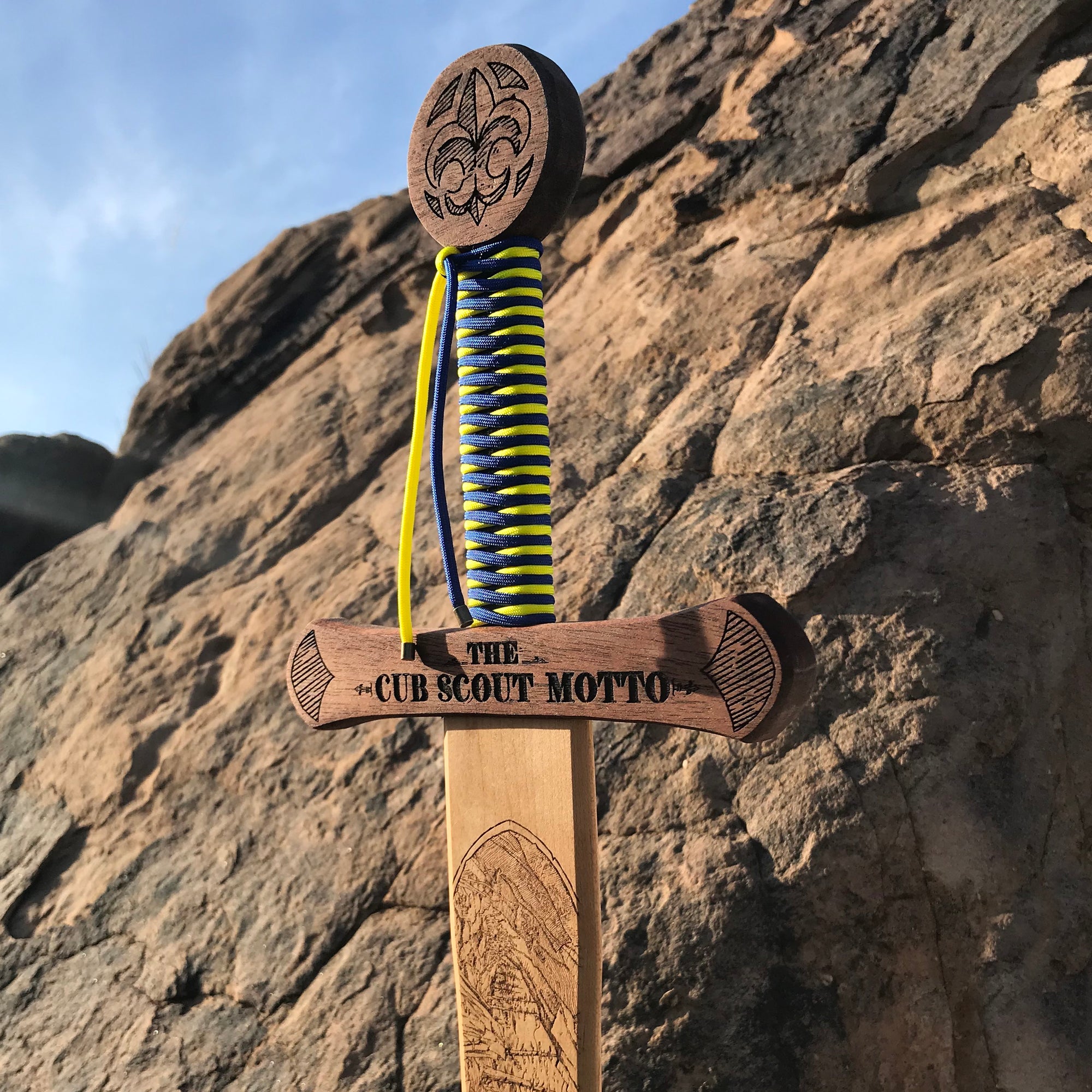 Scout Motto - Wooden Sword Award for Cubs - Campfire Arts