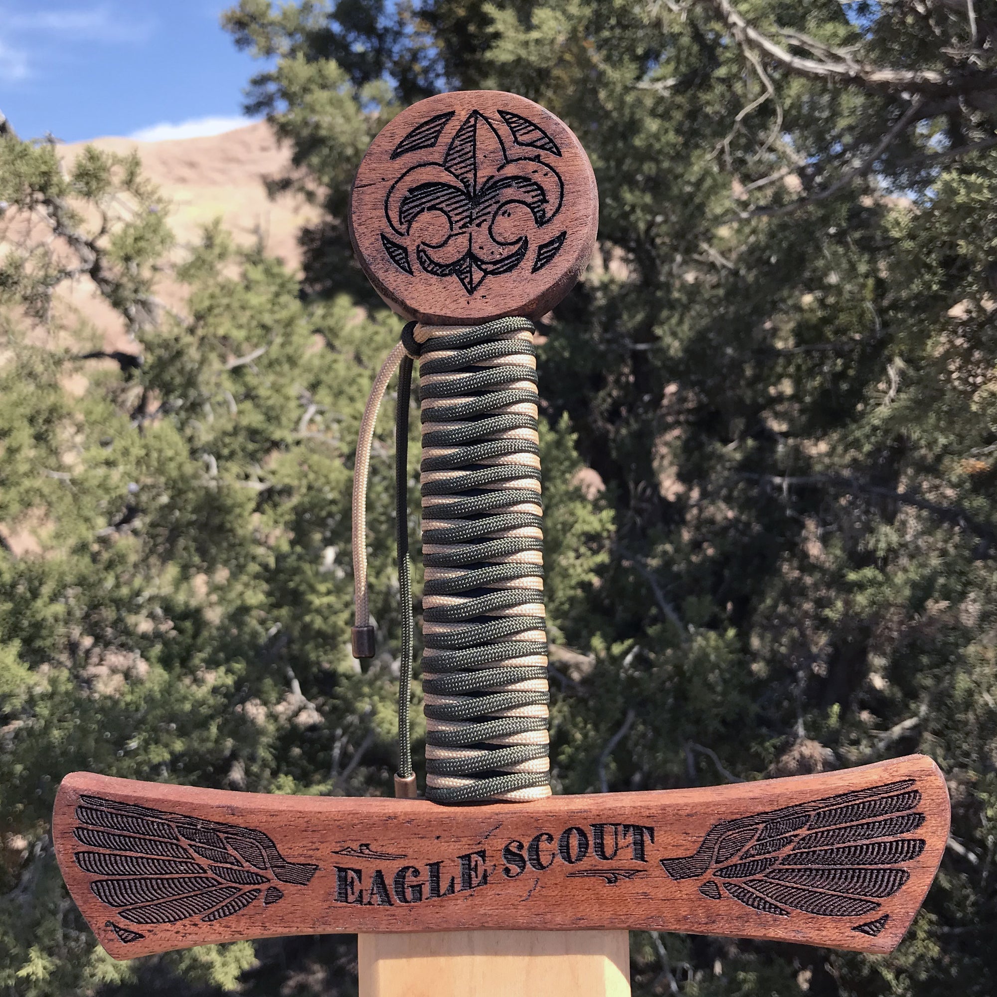 Scout - Wooden Sword Wall Plaque Non Custom for Eagles - Campfire Arts