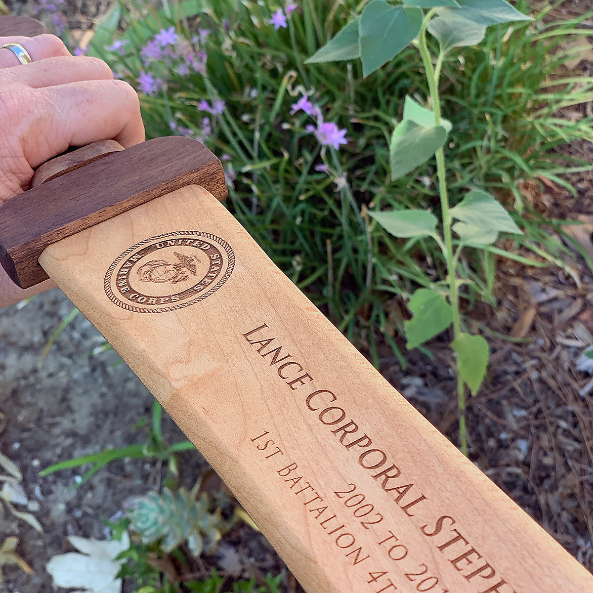 Roman Gladius Custom Wooden Rudis Sword - American Flag - Campfire Arts