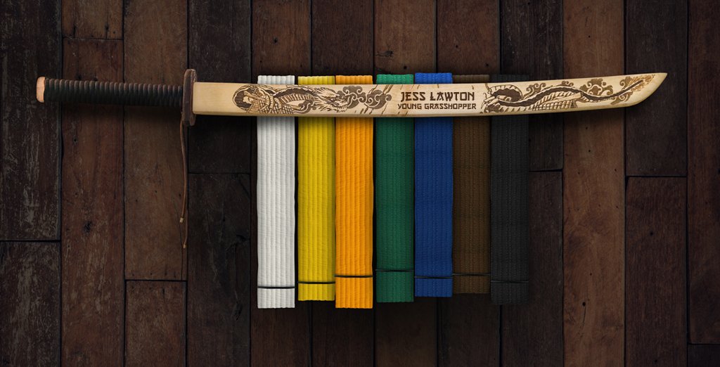 Dojo Dragon Karate Belt Rack Katana Wall Sign - Campfire Arts