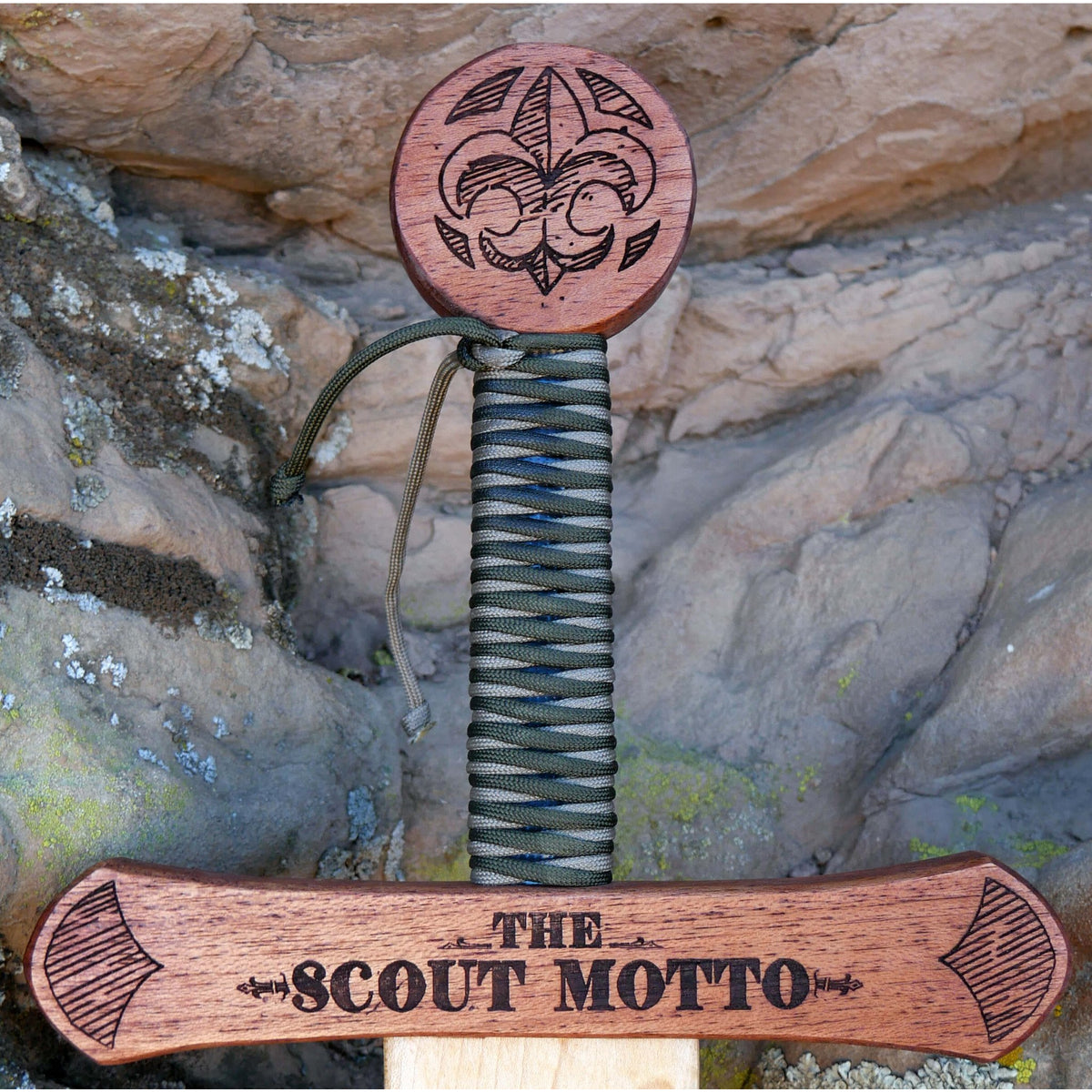 Scout Motto - Wooden Sword Wall Decor - Campfire Arts