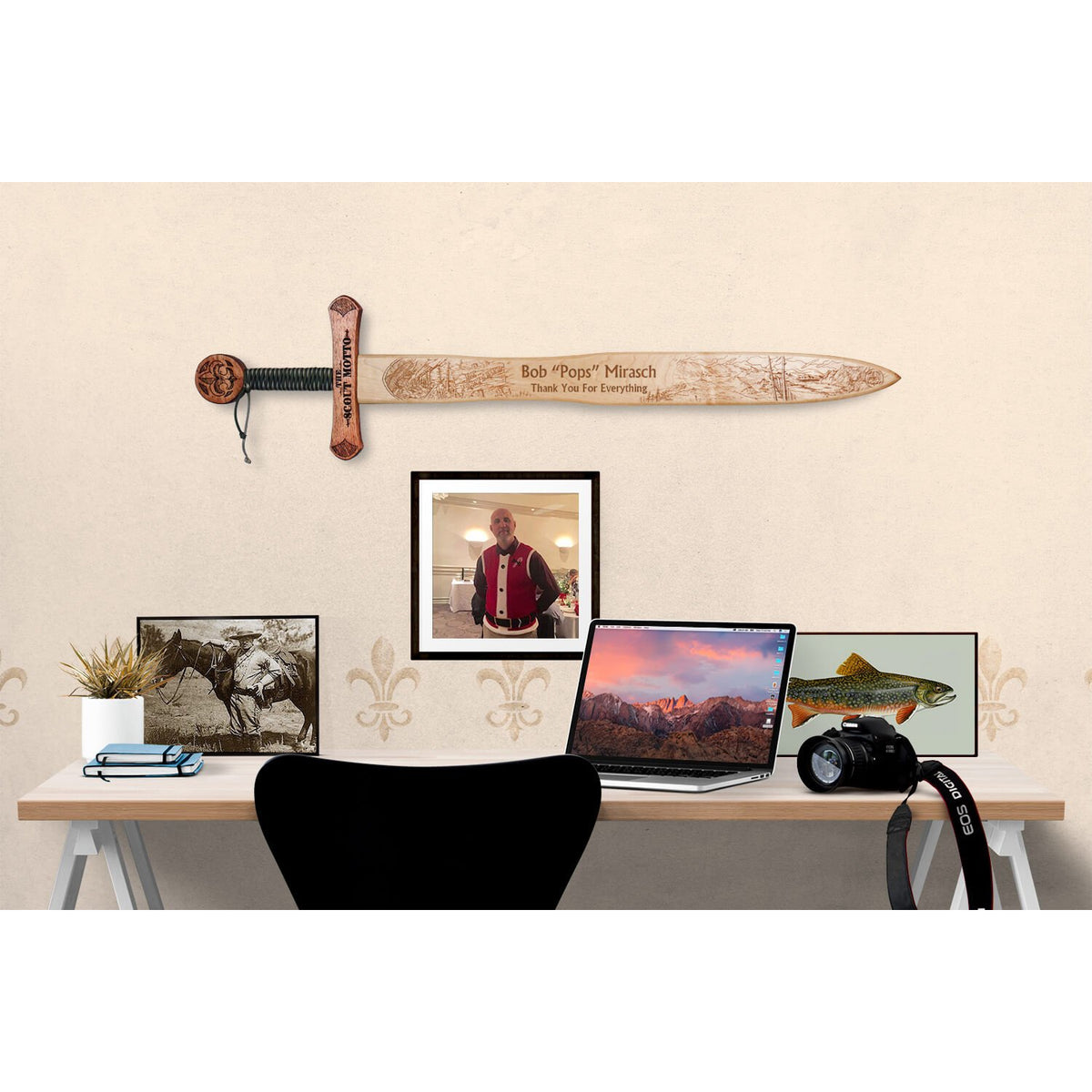Scout Motto - Wooden Sword Wall Decor - Campfire Arts