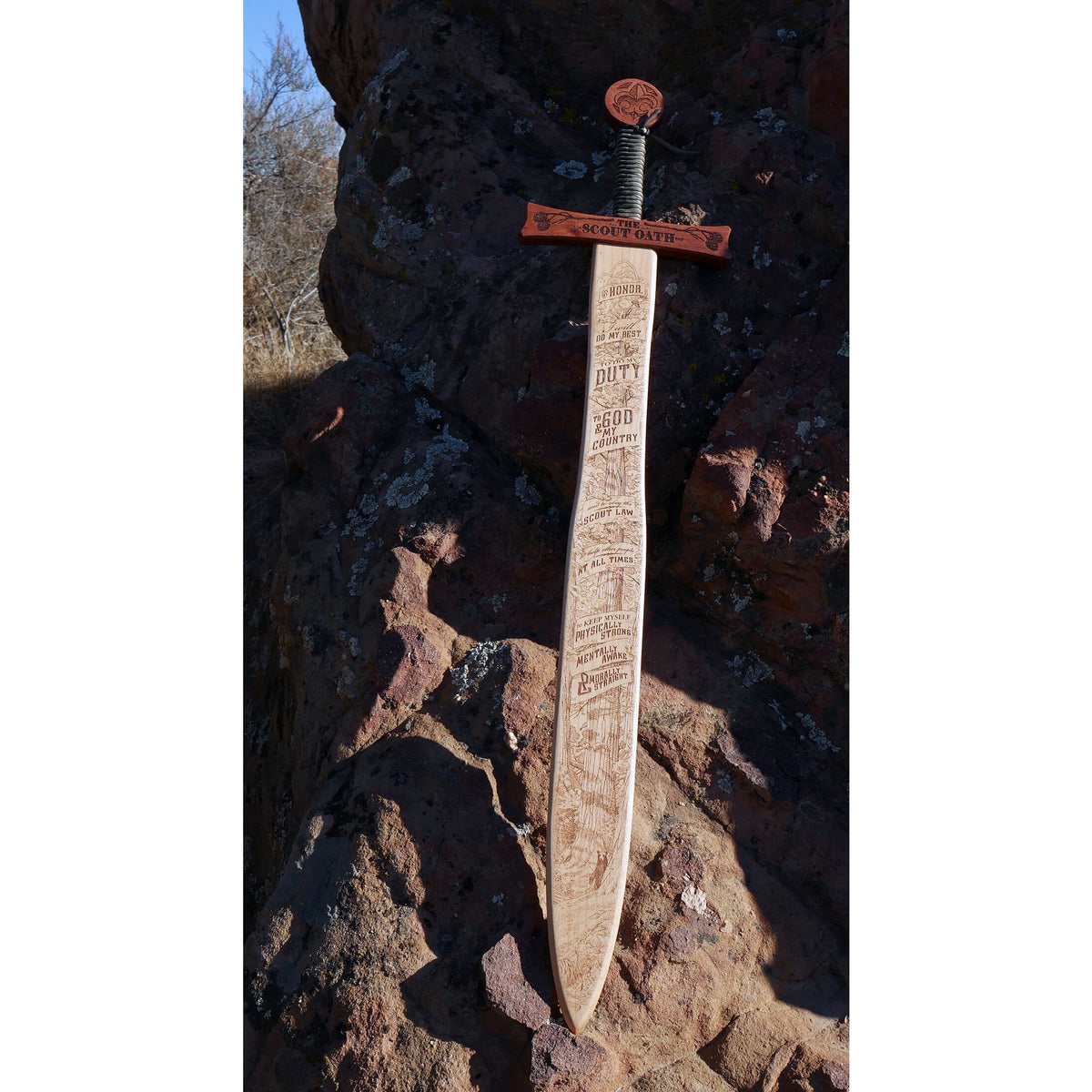 Scout Oath - Wooden Sword Wall Art - Campfire Arts