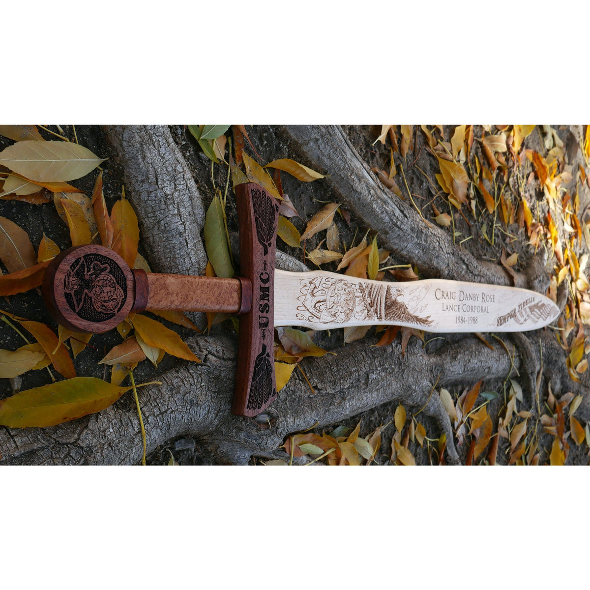 United States Marines Wooden Sword Wall Decor - Campfire Arts