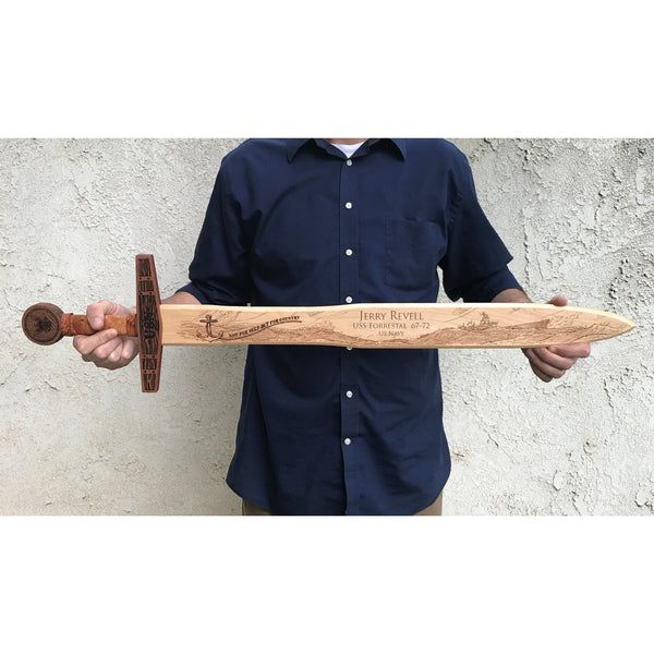 Custom Wooden Sword for the Navy - Campfire Arts