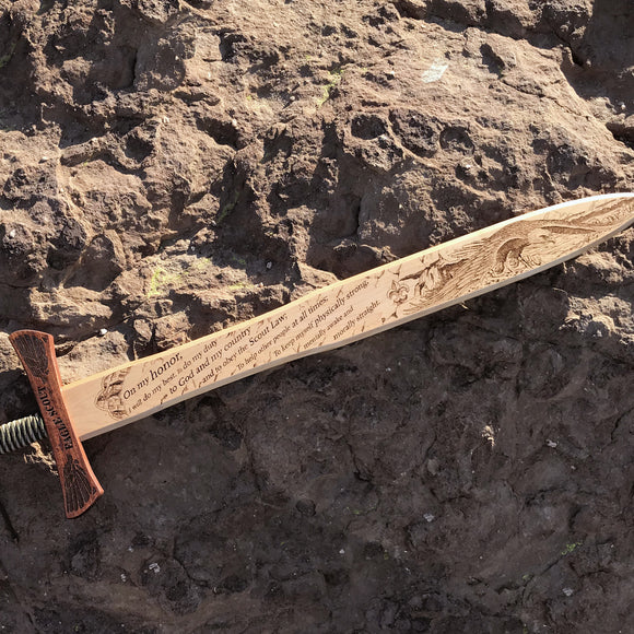 Scout - Wooden Sword Wall Plaque Non Custom for Eagles – Campfire Arts